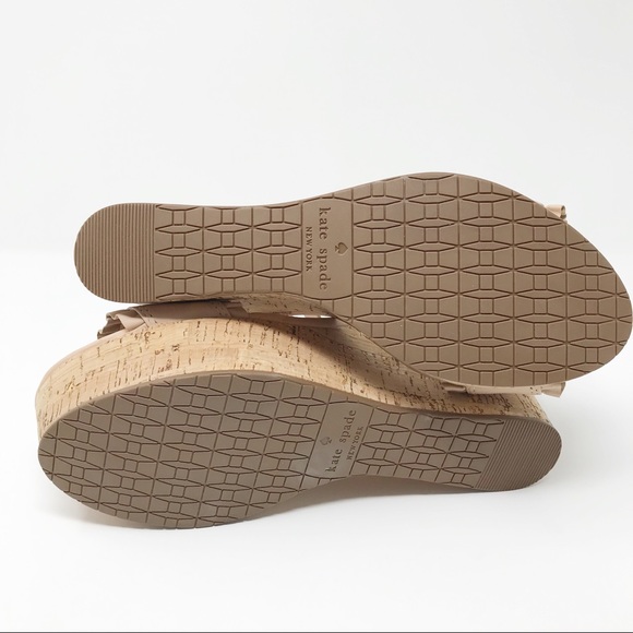 kate spade | Shoes | Kate Spade Tomas Cork Ruffle Nude Wedge Sandals ...